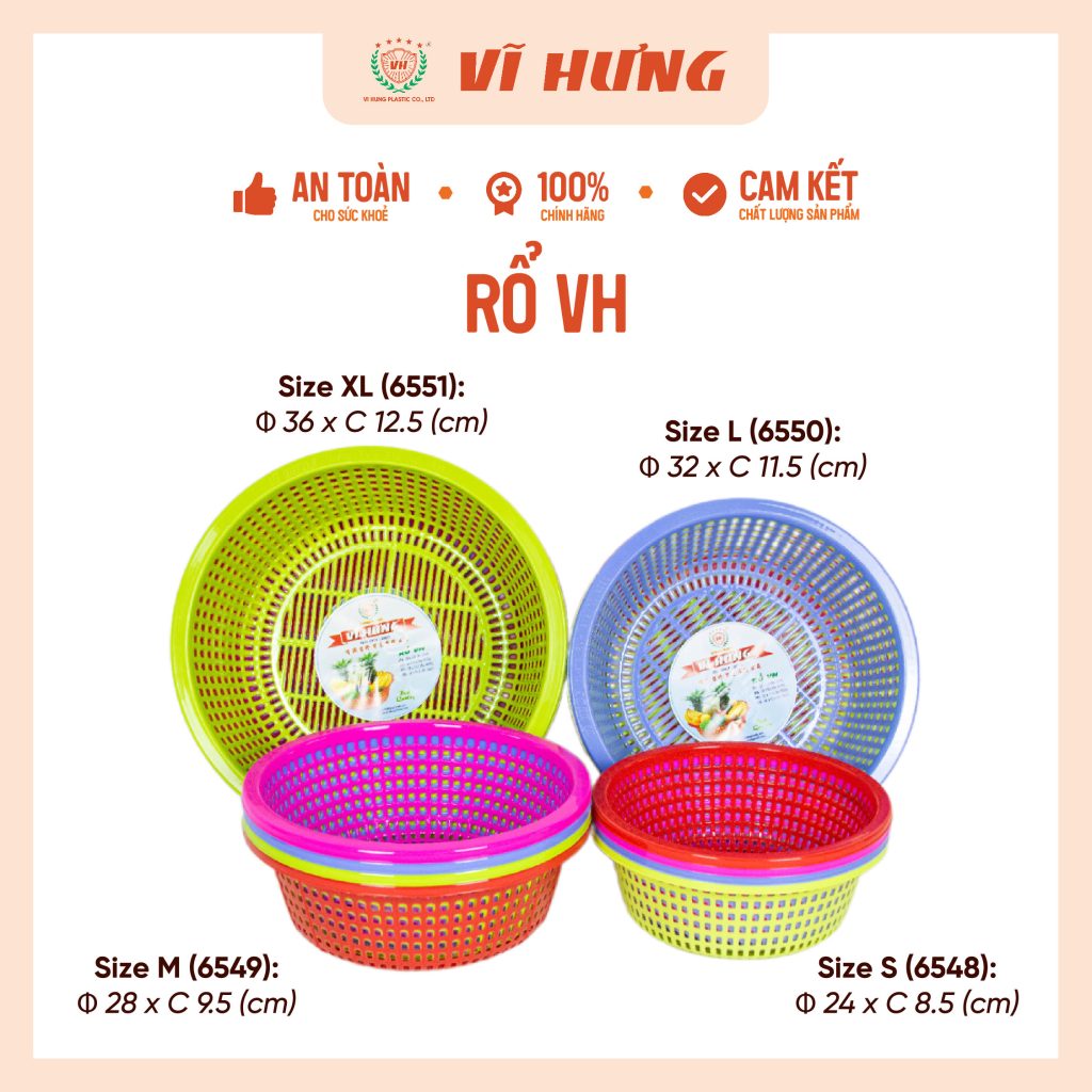 Rổ VH 2T4 - 6548 - Nhựa Vĩ Hưng